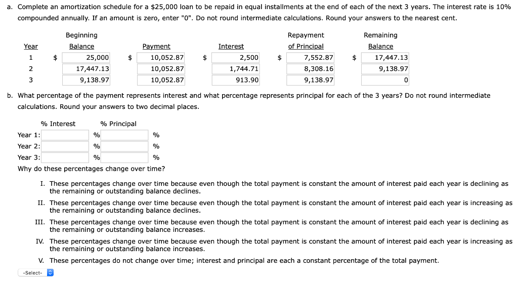 Solved a. Complete an amortization schedule for a $25,000 | Chegg.com