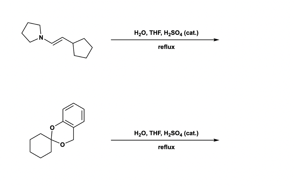 Solved H20, THF, H2SO4 (cat.) reflux H20, THF, H2SO4 (cat.) | Chegg.com