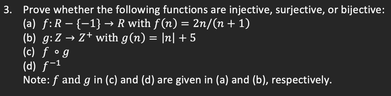 Solved 3. Prove whether the following functions are | Chegg.com