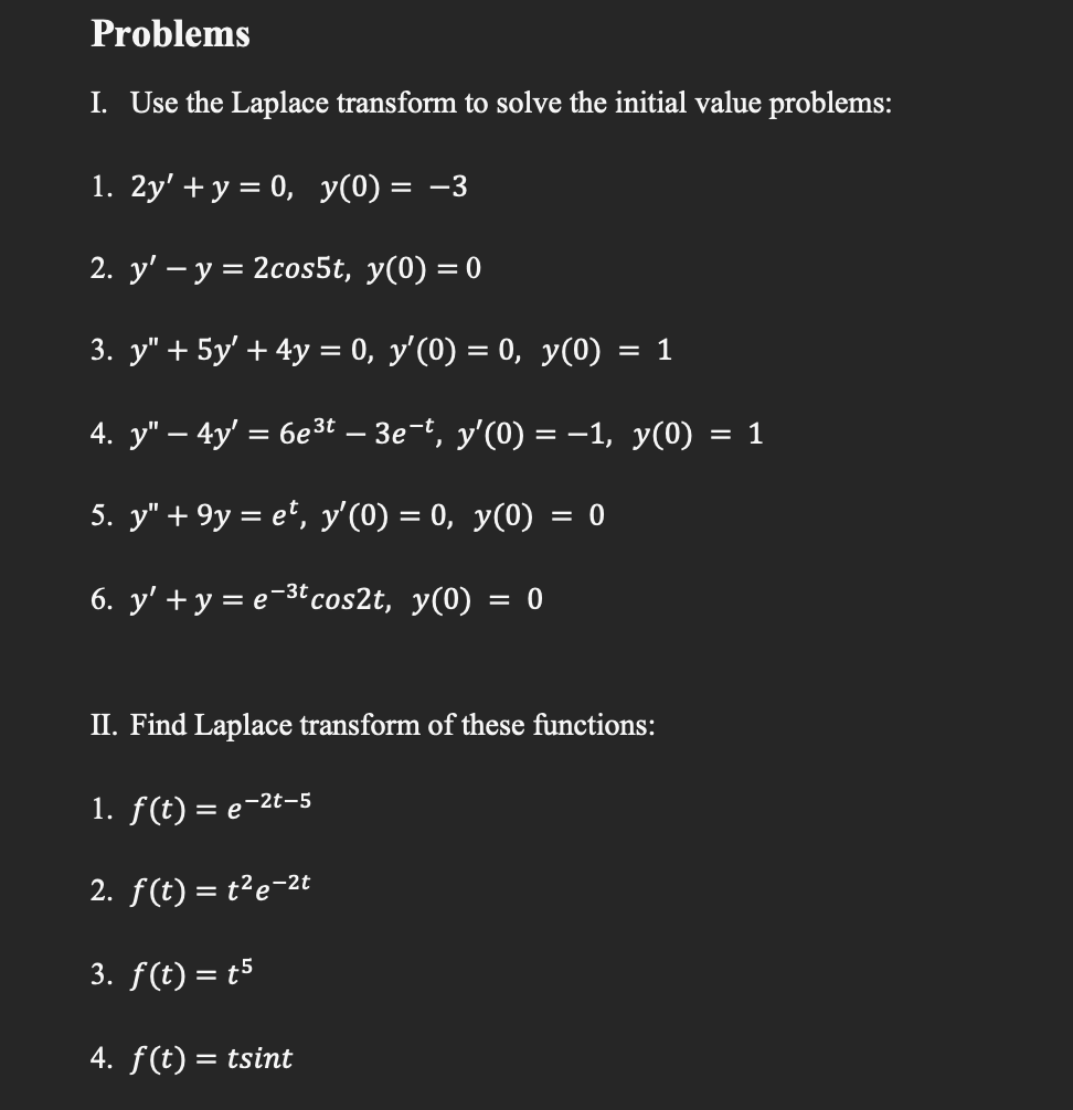 Solved Please solve these Differential Equation problems, | Chegg.com Solved Please solve these Differential Equation problems, | Chegg.com
