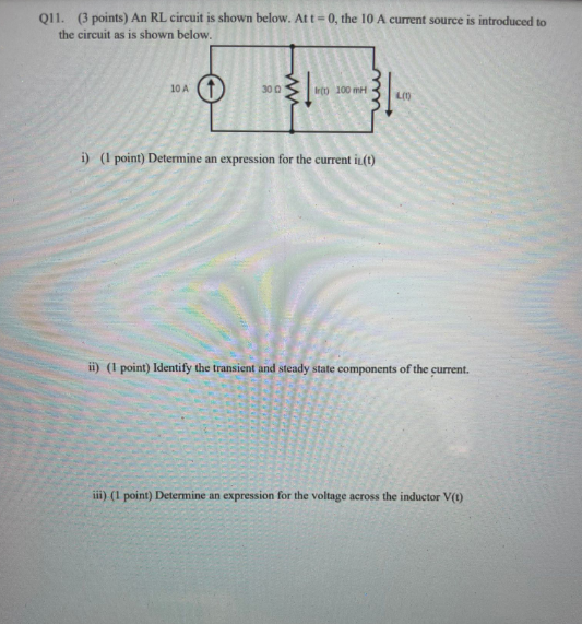Solved Q11. (3 points) An RL circuit is shown below. Att = | Chegg.com
