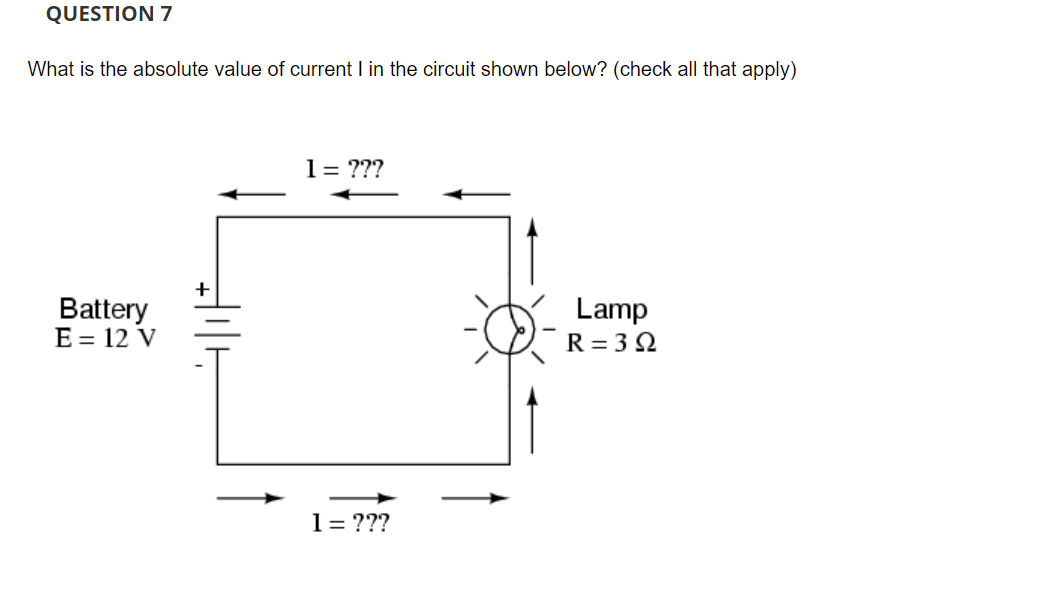 Solved What is the absolute value of current I in the | Chegg.com