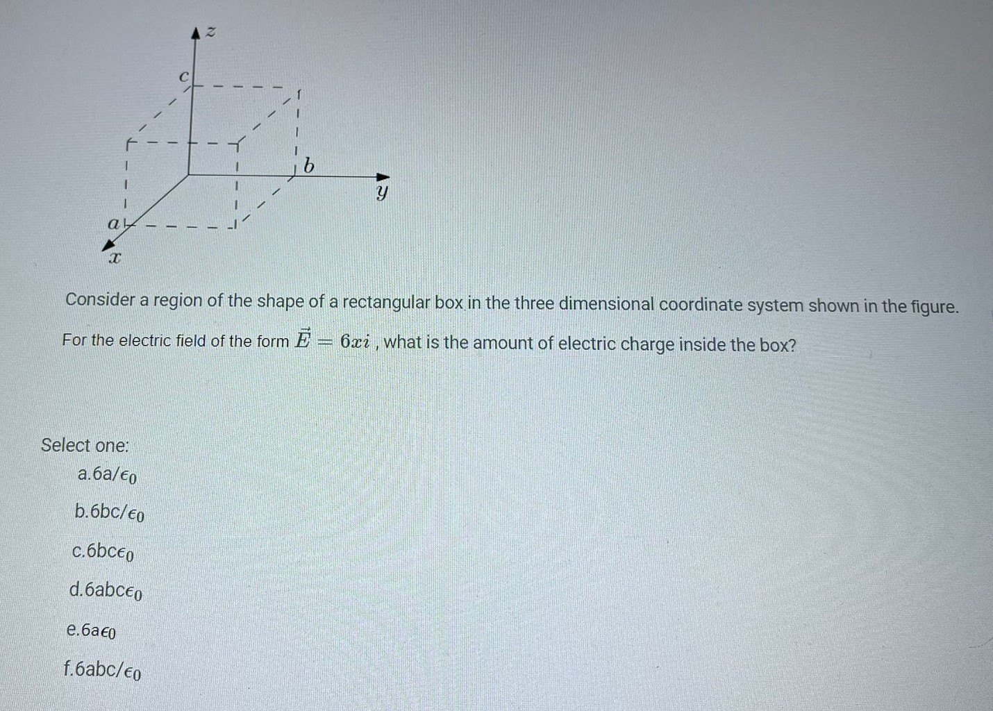 Solved Consider a region of the shape of a rectangular box | Chegg.com