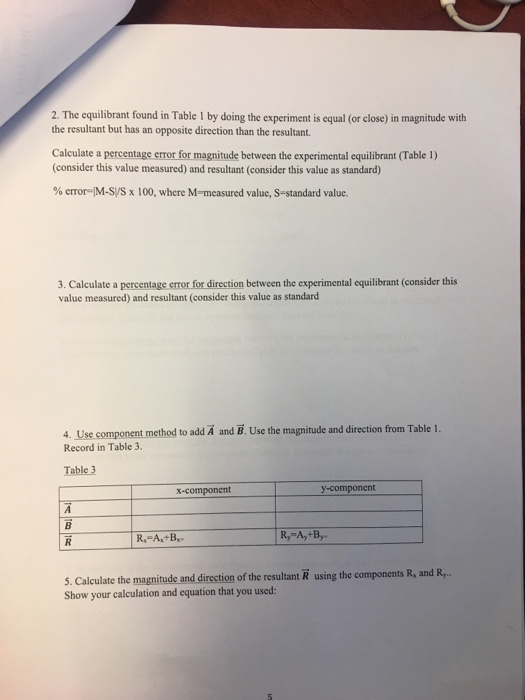 Solved Name: tion: Force Table Lab Report Table 1 Table 2 | Chegg.com