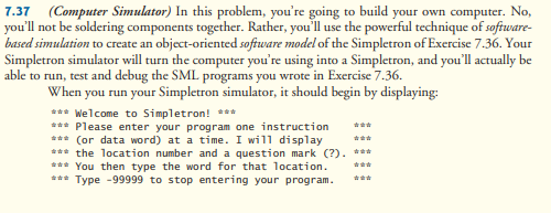 Solved 7.37 (Computer Simulator) In this problem, you're | Chegg.com
