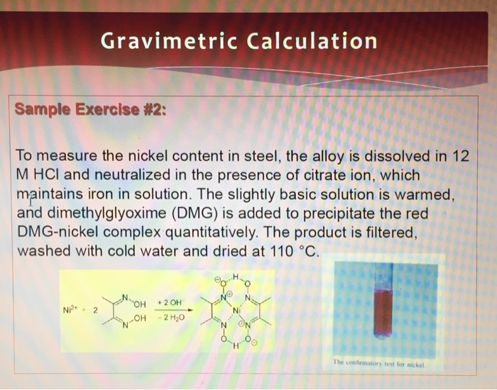 Solved Gravimetric Calculation Sample Exercise #2: To | Chegg.com