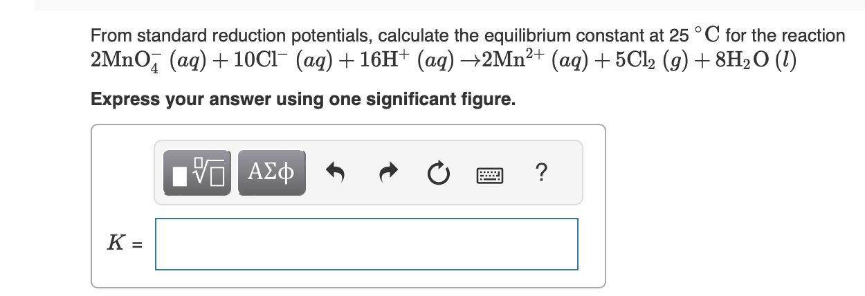 Solved rom standard reduction potentials, calculate the | Chegg.com
