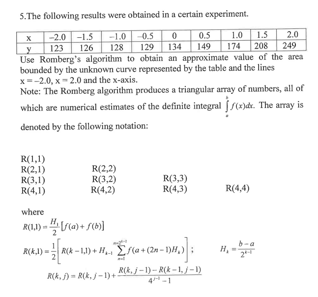 Solved 5.The following results were obtained in a certain | Chegg.com