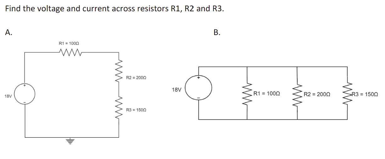 Solved Find the voltage and current across resistors R1, R2 | Chegg.com