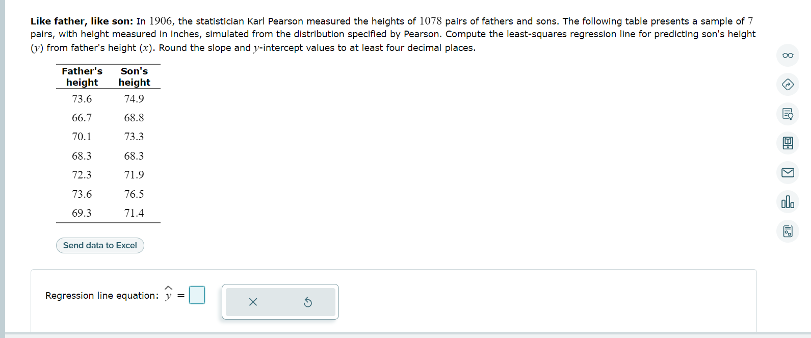 Solved Like father, like son: In 1906, ﻿the statistician | Chegg.com