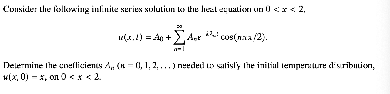 Solved Consider the following infinite series solution to | Chegg.com