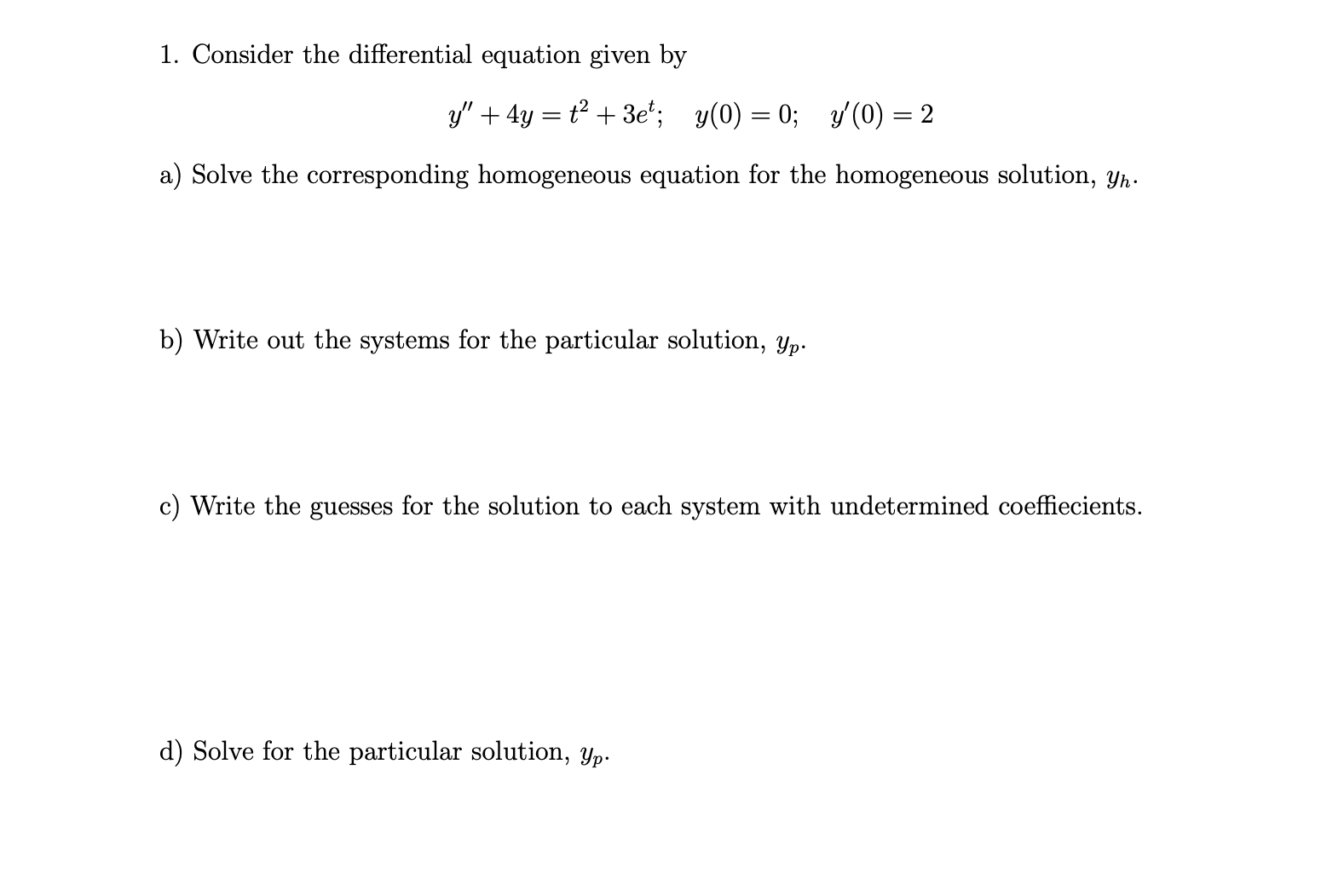 Solved 1. Consider the differential equation given by | Chegg.com