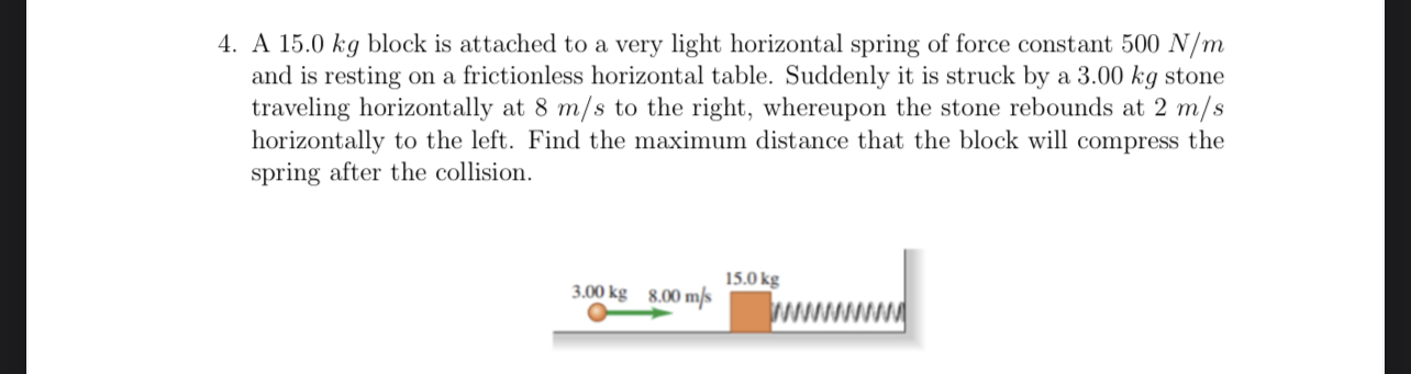 Solved 4. ﻿A 15.0 ﻿kg block is attached to a very light | Chegg.com