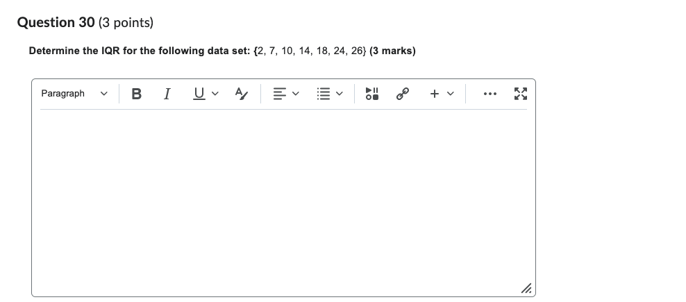 Solved Determine the IQR for the following data set: | Chegg.com
