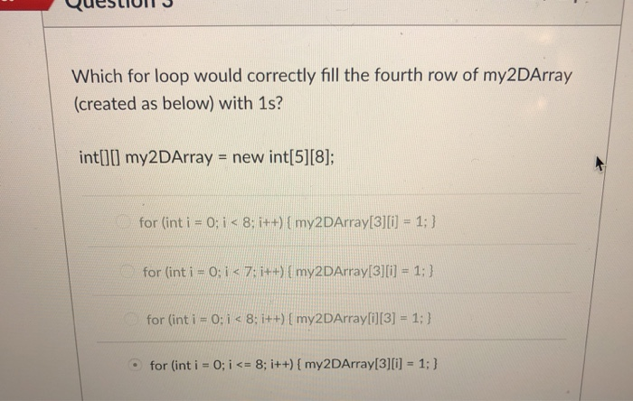 Solved Assuming we created a 2D array called my2DArray using | Chegg.com