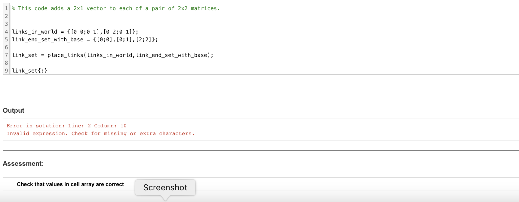 Solved Take in a set of matrices describing the start and | Chegg.com