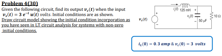 Solved Problem 4(30) Given the following circuit, find its | Chegg.com