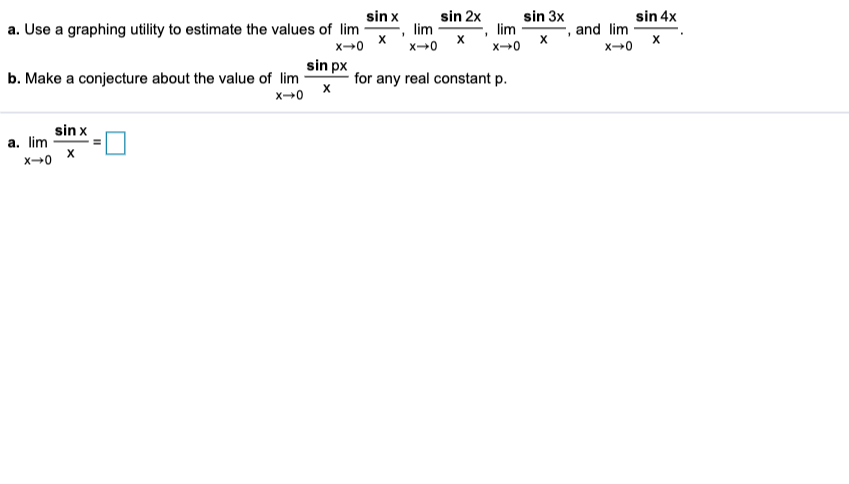 Solved sin x a. Use a graphing utility to estimate the | Chegg.com