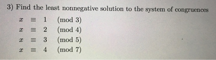 Solved 3) Find the least nonnegative solution to the system | Chegg.com