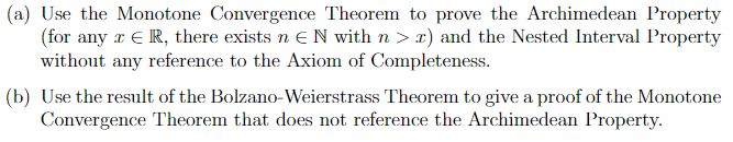 Solved (a) Use the Monotone Convergence Theorem to prove the | Chegg.com