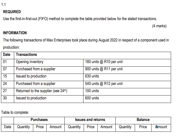 Solved REQUIRED Use the first-in-first-out (FIFO) method to | Chegg.com