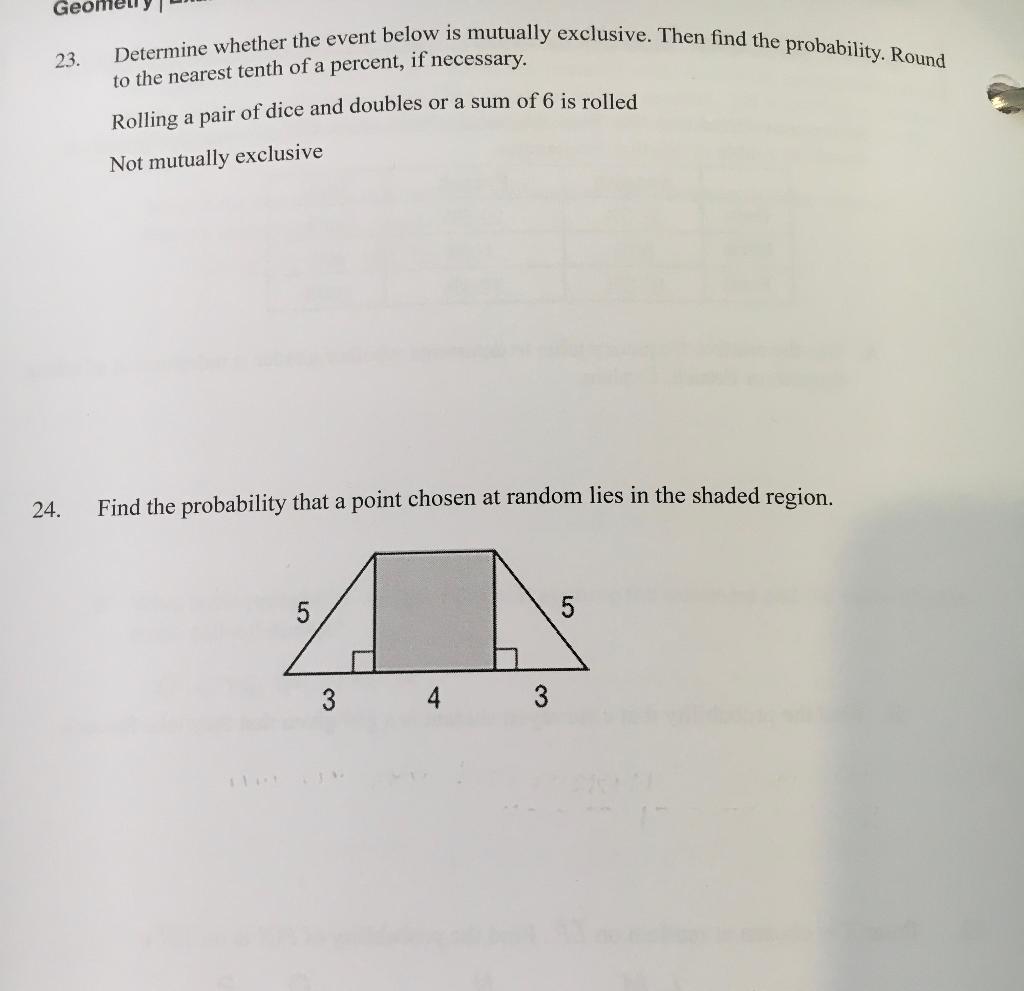 Solved Ge 23. Determine whether the event below is mutually | Chegg.com