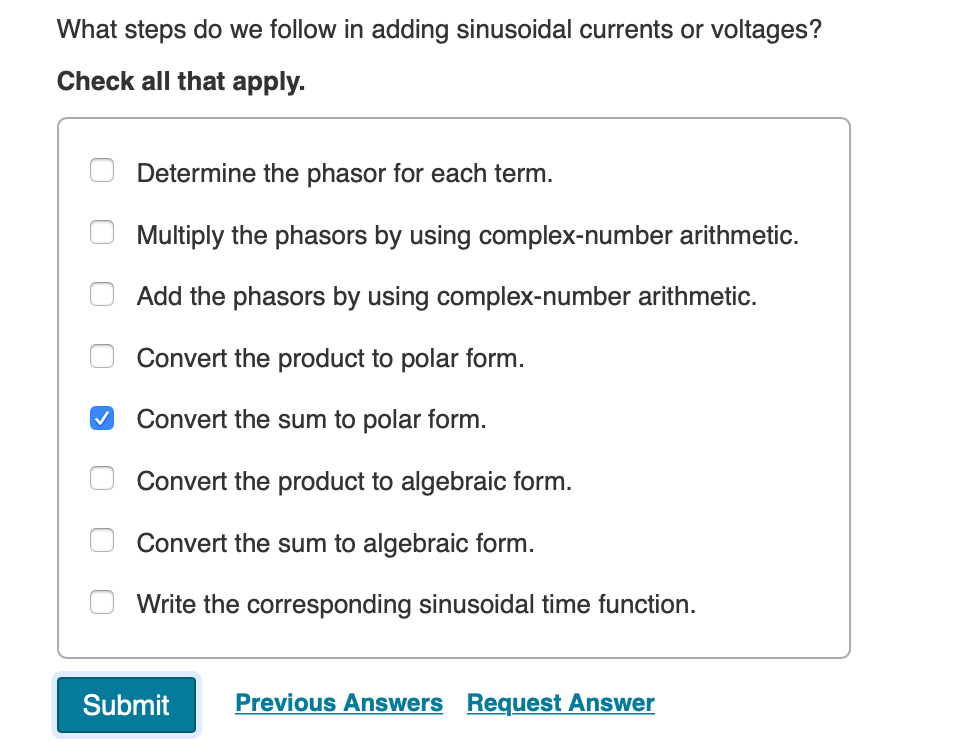 Solved What steps do we follow in adding sinusoidal currents | Chegg.com