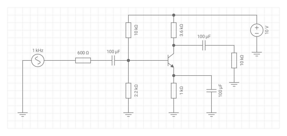 Solved For the following amplifier, make a simulation | Chegg.com