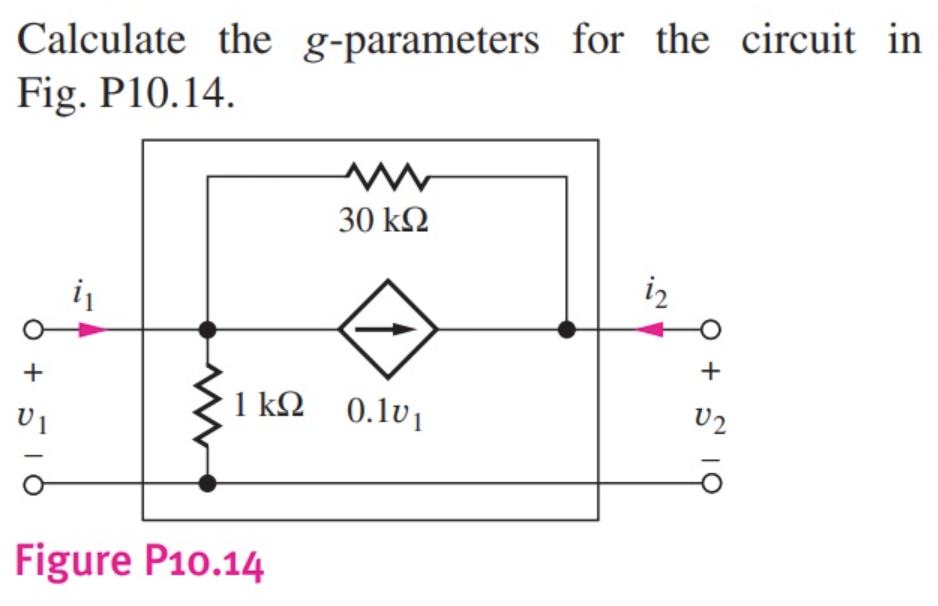 Solved Calculate the g-parameters for the circuit in Fig. | Chegg.com