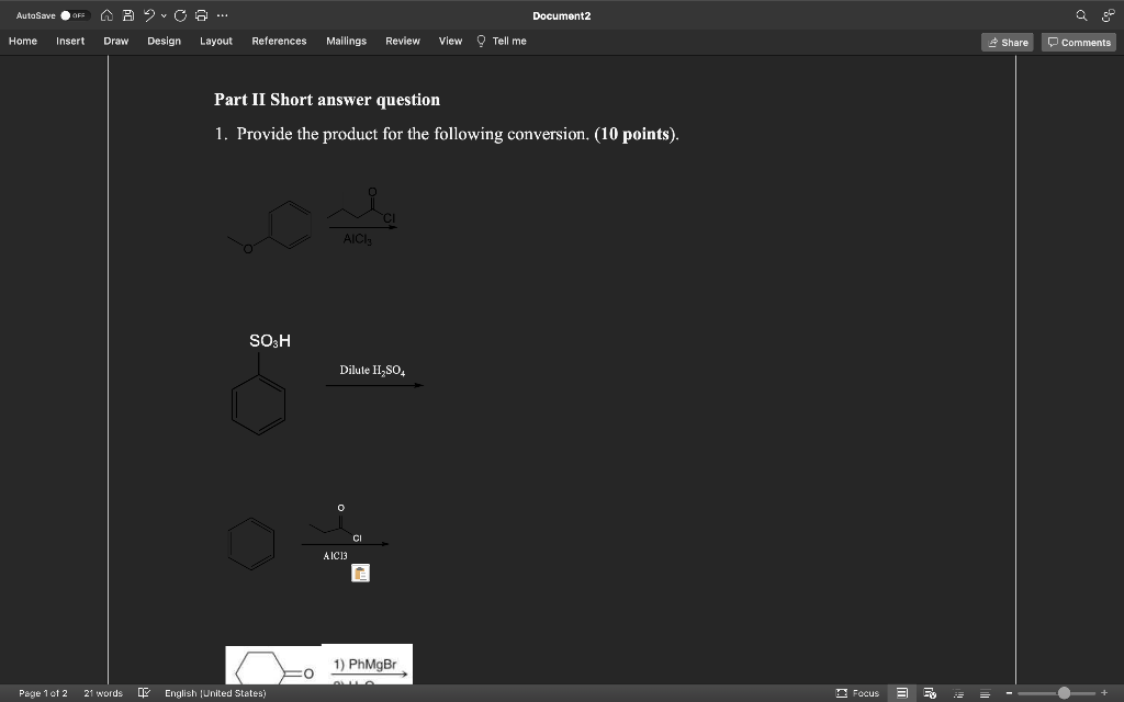 Solved AutoSave OF Document2 A AO... Draw Design Layout Home | Chegg.com