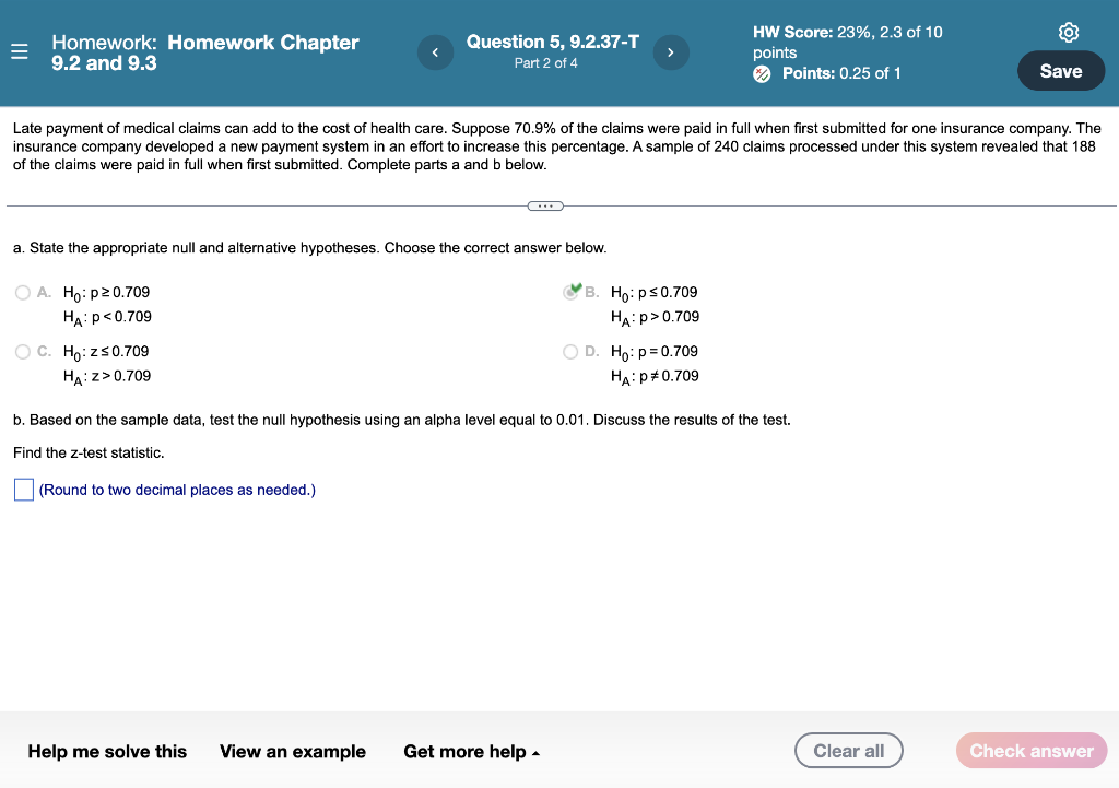 Solved Homework: Homework Chapter 9.2 and 9.3 Question 5, | Chegg.com