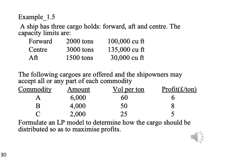 Solved Example_1.5 A ship has three cargo holds: forward, | Chegg.com
