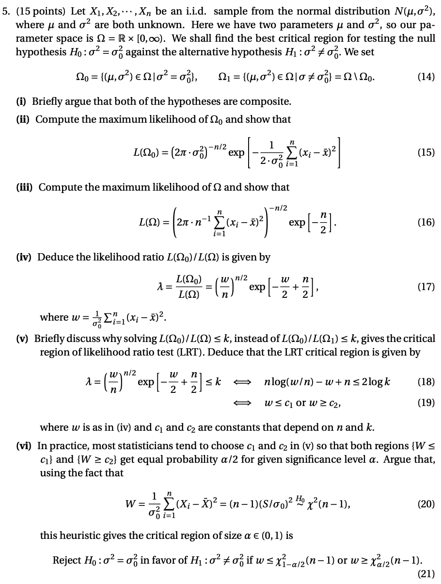 Solved 5. (15 points) Let X1, X2, ... , Xn be an i.i.d. | Chegg.com