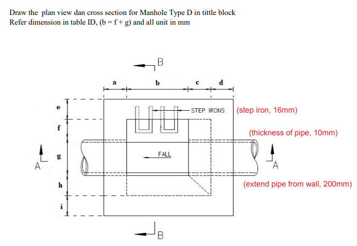 Solved Draw the plan view dan cross section for Manhole Type | Chegg.com
