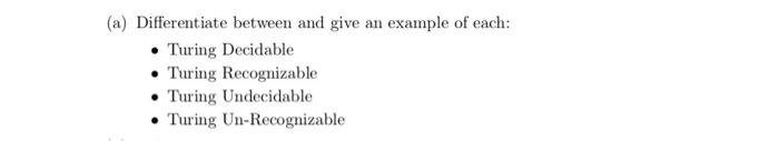 Solved (a) Differentiate between and give an example of | Chegg.com