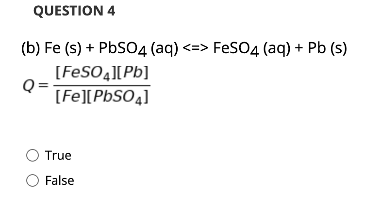 Solved QUESTION 3 Write the reaction quotients for the | Chegg.com