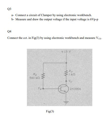 Solved Q3 a- Connect a circuit of Clamper by using | Chegg.com