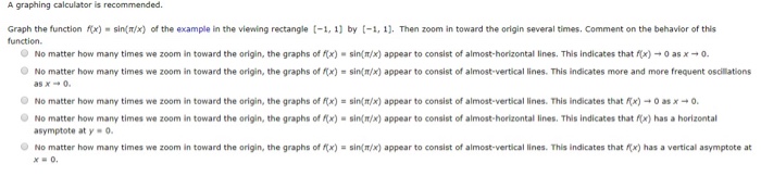 Solved Graph the function f(x) = sin(pi/x) of the example in | Chegg.com