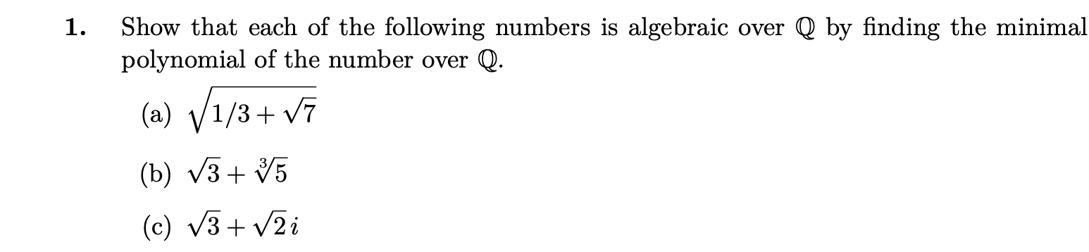Solved 1. Show that each of the following numbers is | Chegg.com
