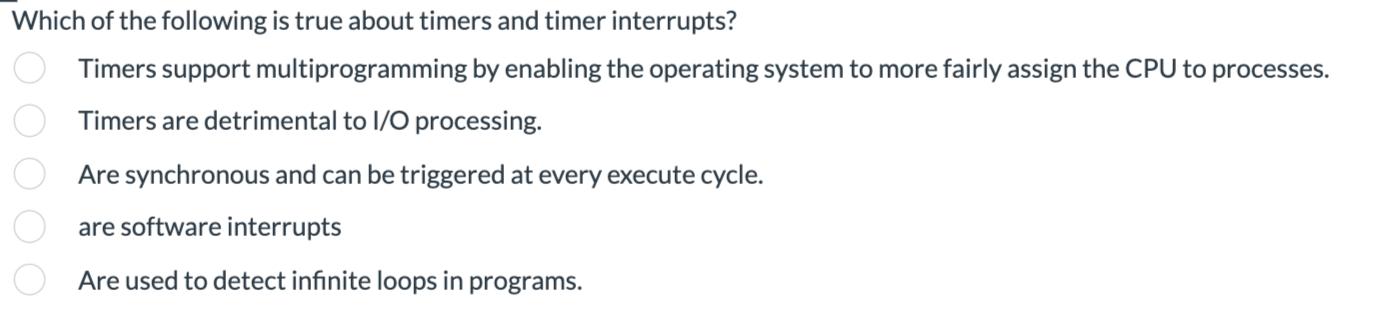 Solved Which of the following is true about timers and timer | Chegg.com