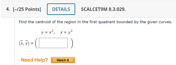 Solved Find the centroid of the region in the first quadrant | Chegg.com