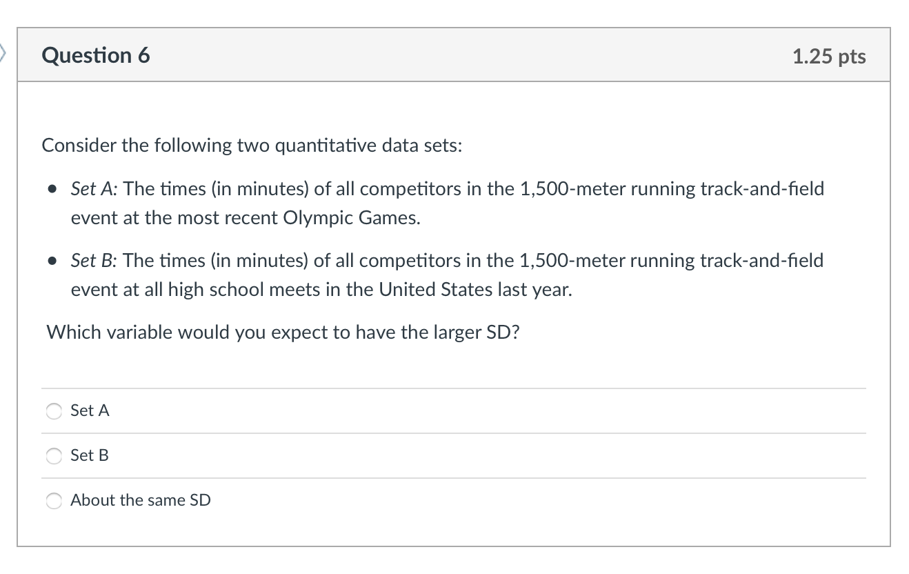 Solved Question 6 1.25 pts Consider the following two | Chegg.com