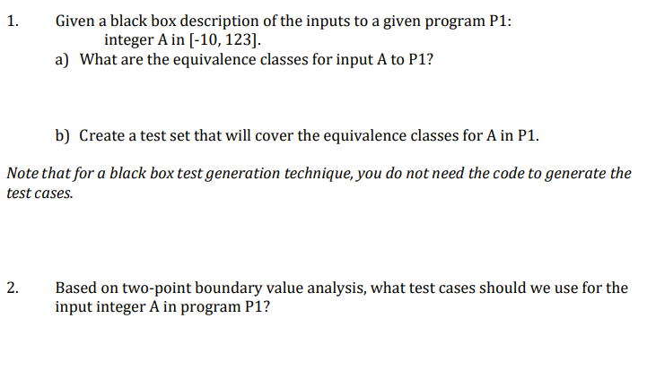 Solved 1. Given a black box description of the inputs to a | Chegg.com