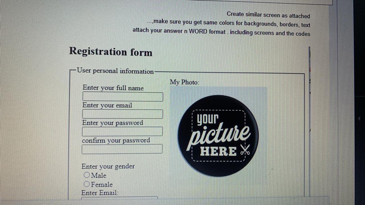 Solved Create similar screen as attached make sure you get | Chegg.com