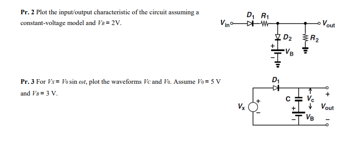 Solved Pr. 2 Plot the input/output characteristic of the | Chegg.com