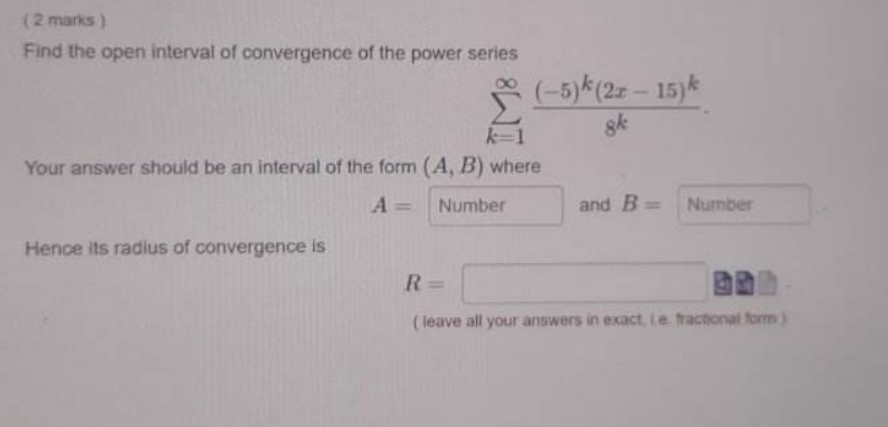 Solved Find the open interval of convergence of the power | Chegg.com