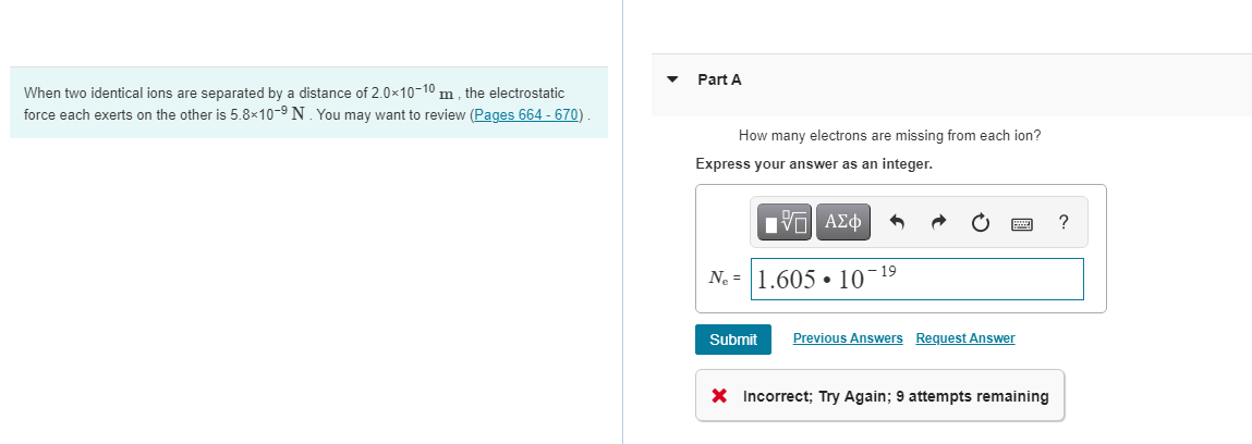 Solved When two identical ions are separated by a distance | Chegg.com