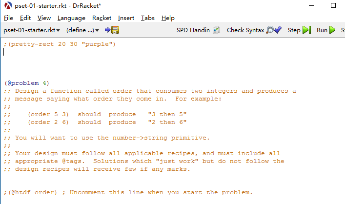 pset-01-starter.rkt DrRacket File Edit View Language | Chegg.com