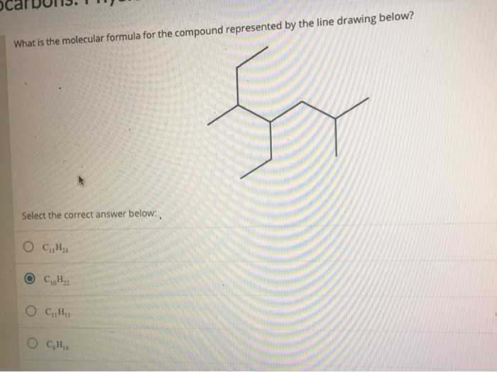 Solved What is the molecular formula for the compound | Chegg.com