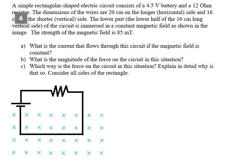Solved A simple rectangular-shaped electric circuit consists | Chegg.com